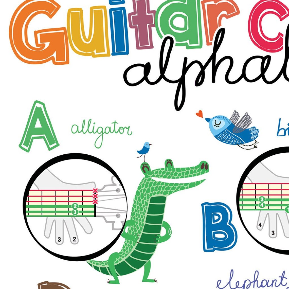 Guitar Chords Alphabet Kids Download Includes Easy Guitar - Etsy