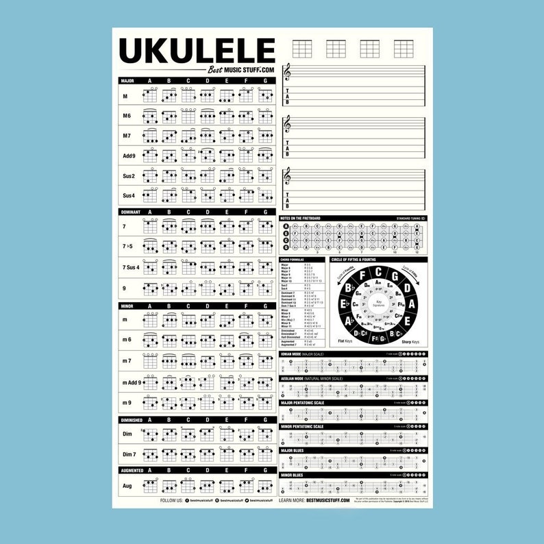 Ultimate Ukulele Chord Poster Creative Ukulele Poster - Etsy
