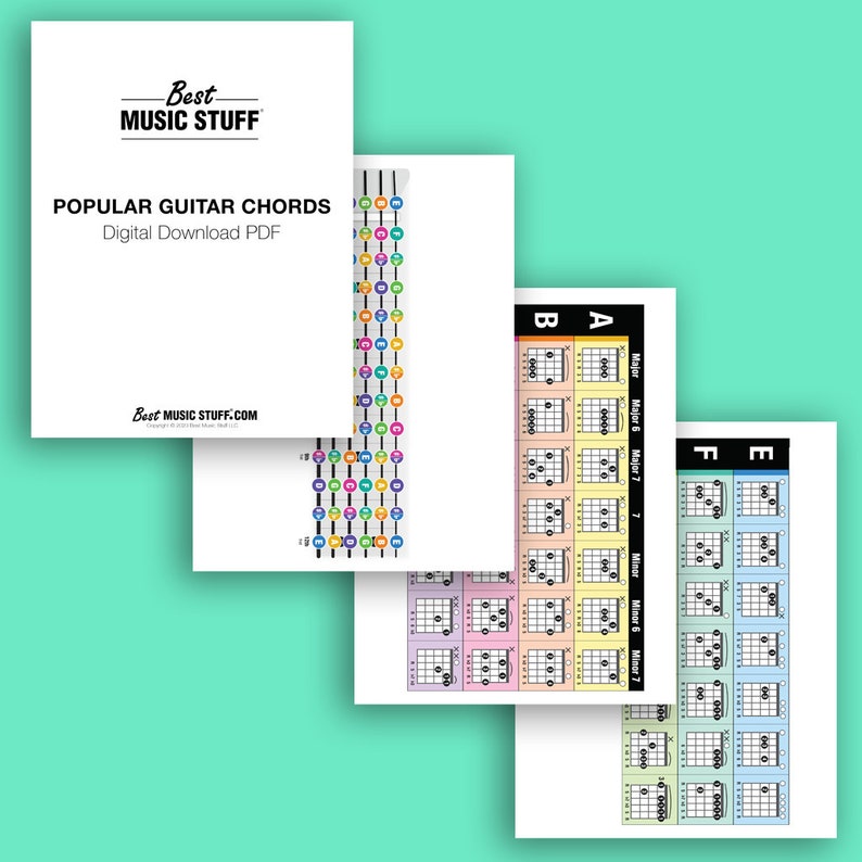 Popular Guitar Chords Poster (4 Page Downloadable PDF) - Etsy