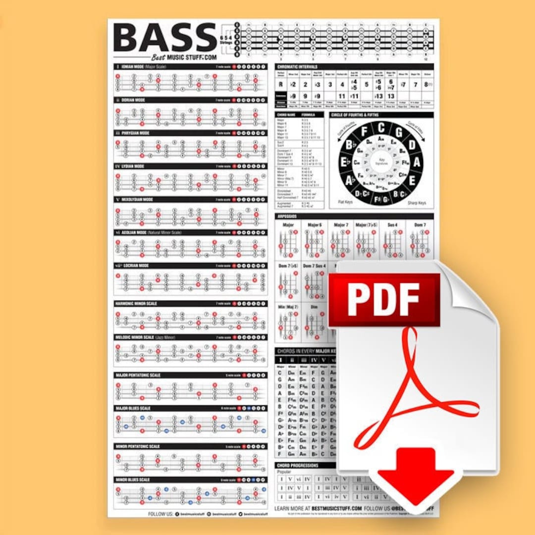 The Essential Bass Theory Reference Poster (12 Page Downloadable PDF ...