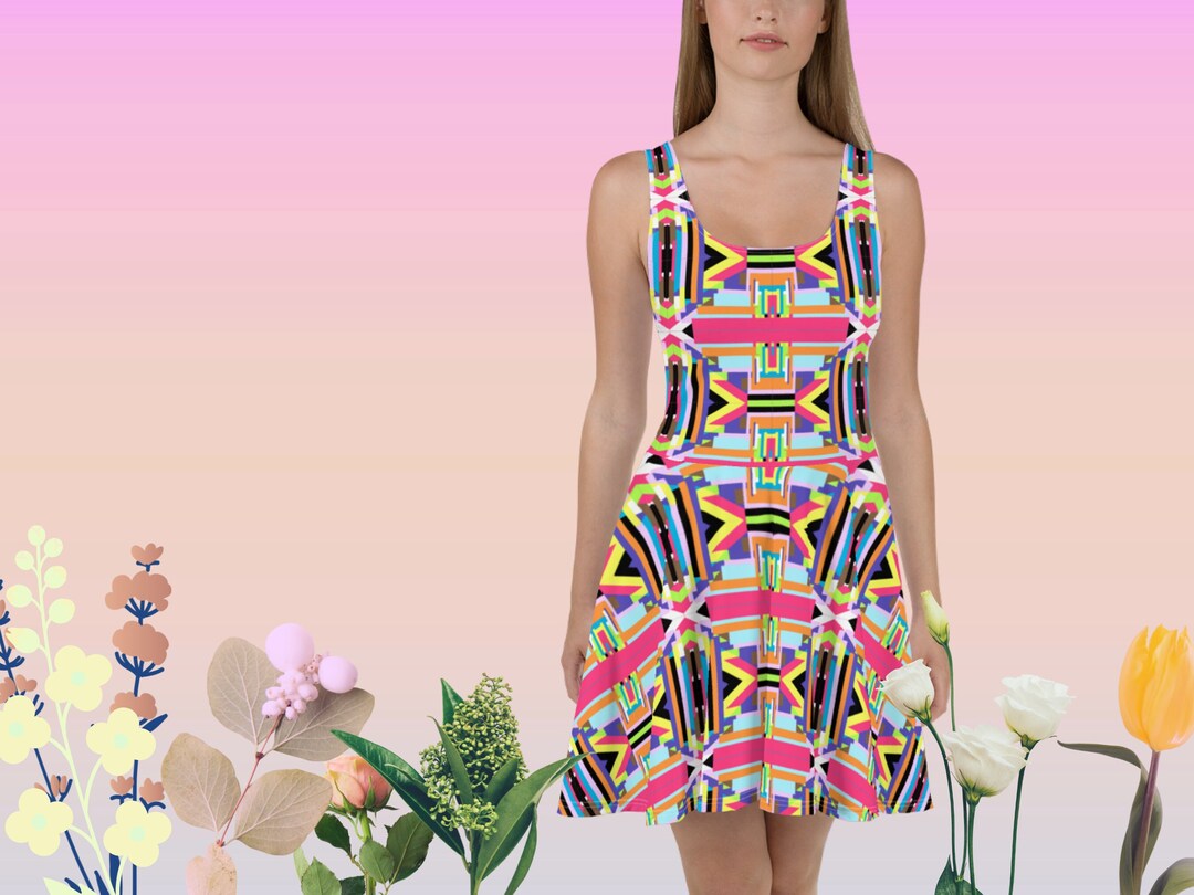 Pride Flag Dress LGBTQ Clothing Sleveless Dress With Abstract Pattern ...