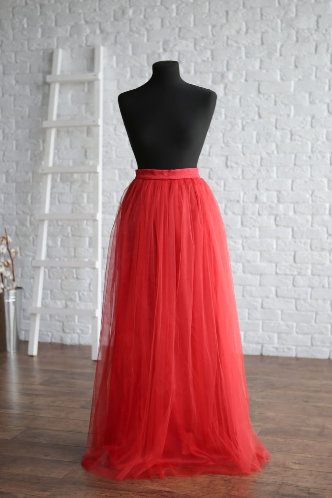Red Long Tulle Skirt Tulle Skirt Women Red Maxi Tulle Skirt Etsy