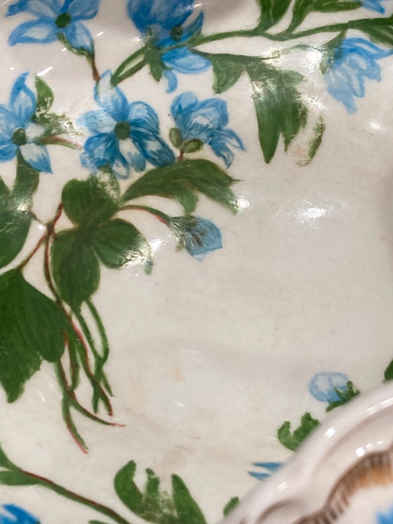 Vintage Footed Console Centerpiece Bowl Hand Painted Curled Edge Gold ...
