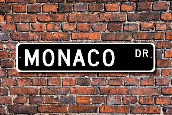 Monaco Monaco Gift Monaco Sign Souvenir Sign Monaco - Etsy