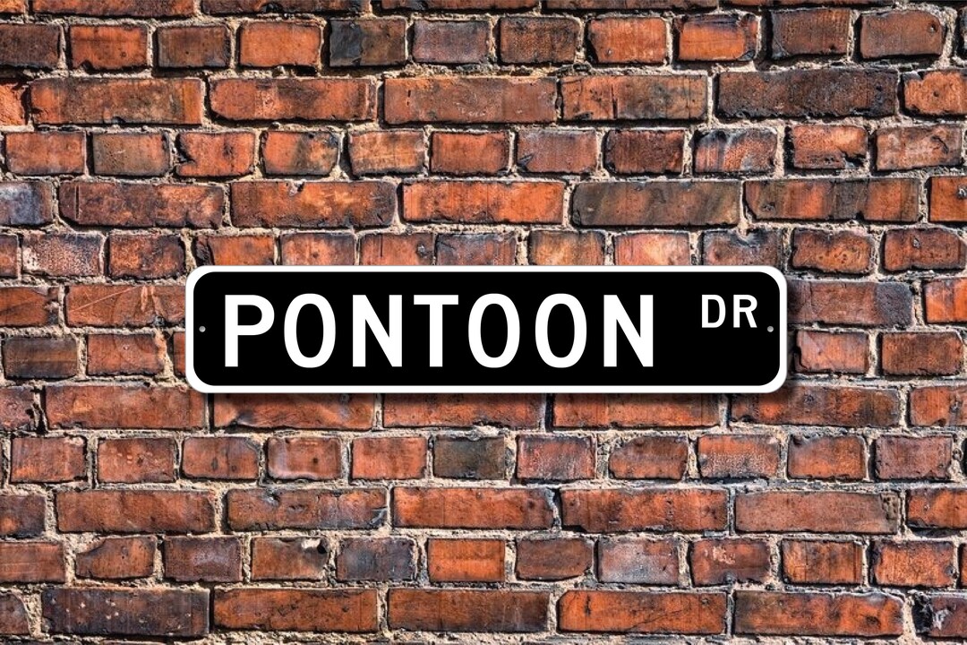 Pontoon Street Sign – Lake House Wall Art, Boat Dock Metal Sign, Lake ...