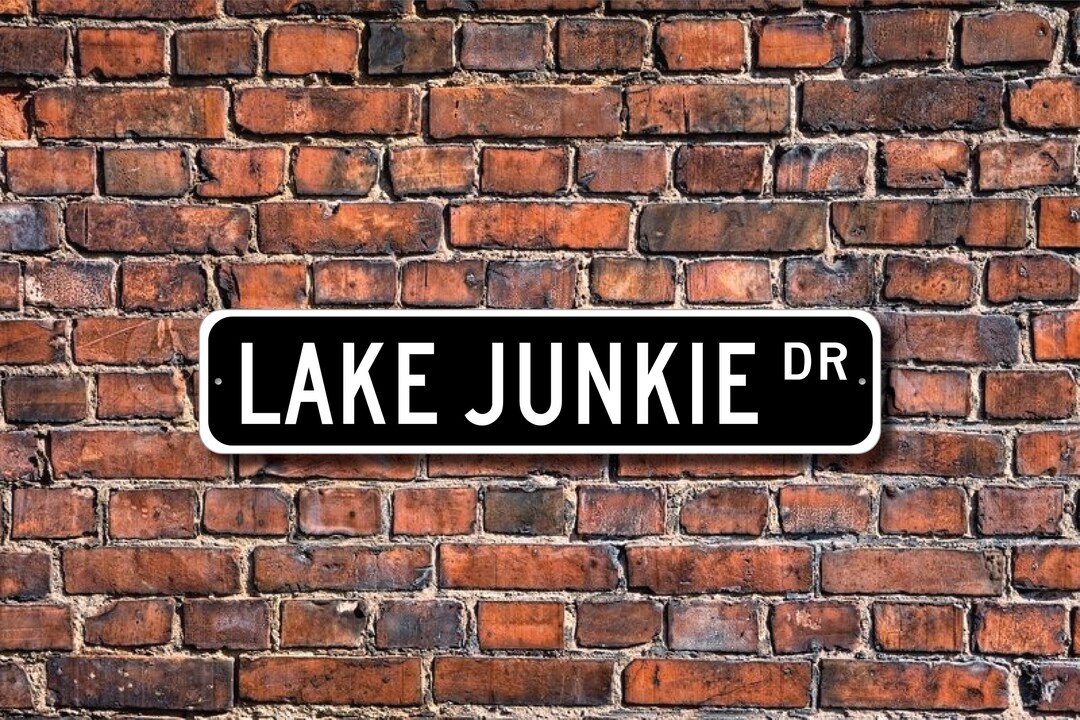 Lake Junkie Street Sign – Lake House Decor, Cabin Wall Art, Lake Lover ...