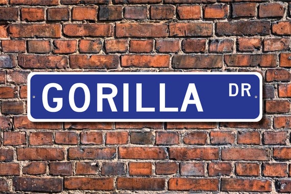 Gorilla Gorilla Gift Gorilla Sign Gorilla Decor Gorilla - Etsy