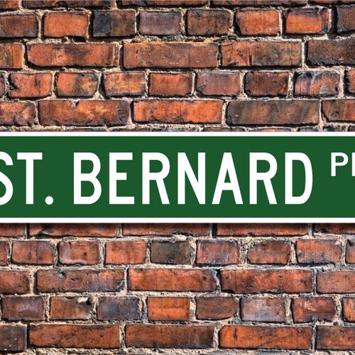 ST. BERNARD Street METAL Dog House Sign 3x12 New & - Etsy