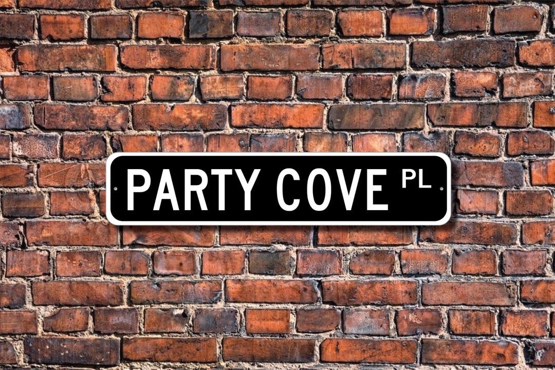 Party Cove Street Sign – Lake House Wall Art, Boat Dock Metal Sign ...