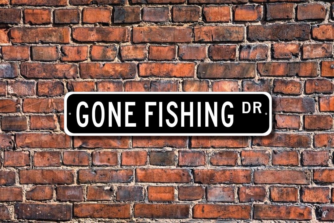 Gone Fishing Dr Street Sign – Fishing Cabin Decor, Lake House Wall Art ...