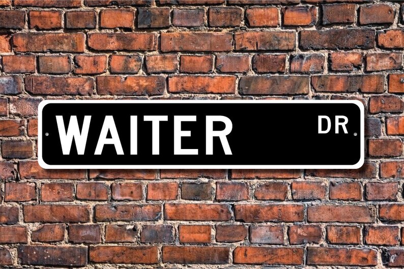 Waiter Waiter Gift Waiter Sign Restaurant Employee Table - Etsy