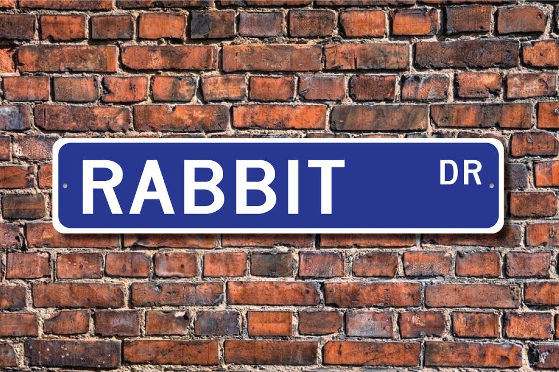 Rabbit Rabbit Gift Rabbit Sign Rabbit Decor Rabbit Lover | Etsy