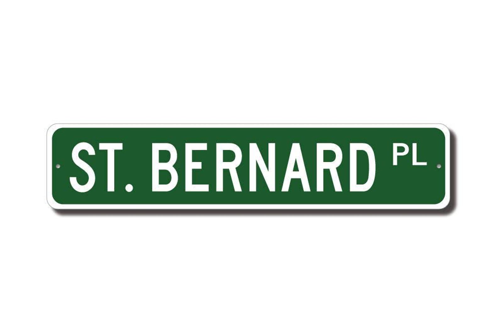 St. Bernard, St. Bernard Sign, St. Bernard Lover, Custom Street Sign ...
