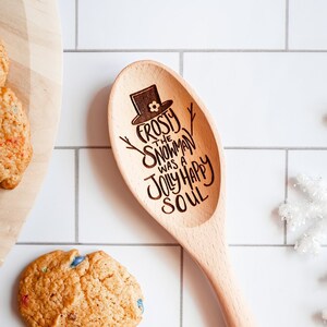 Frosty the Snowman Wooden Spoon | Laser Engraved Christmas Kitchen ...