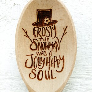 Frosty the Snowman Wooden Spoon | Laser Engraved Christmas Kitchen ...