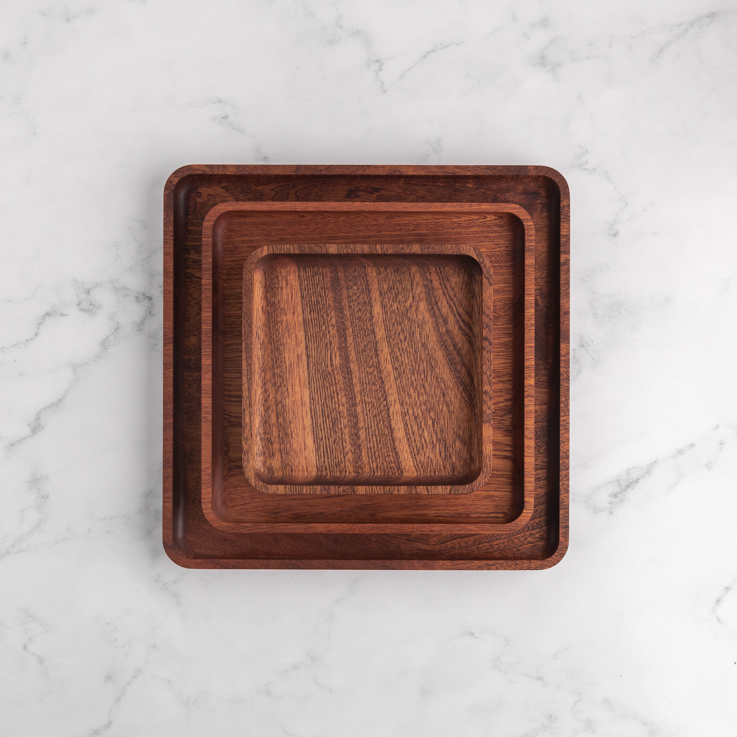 Large Square Wood Catchall Tray | Sapele Catch All Valet Tray | 10 ...