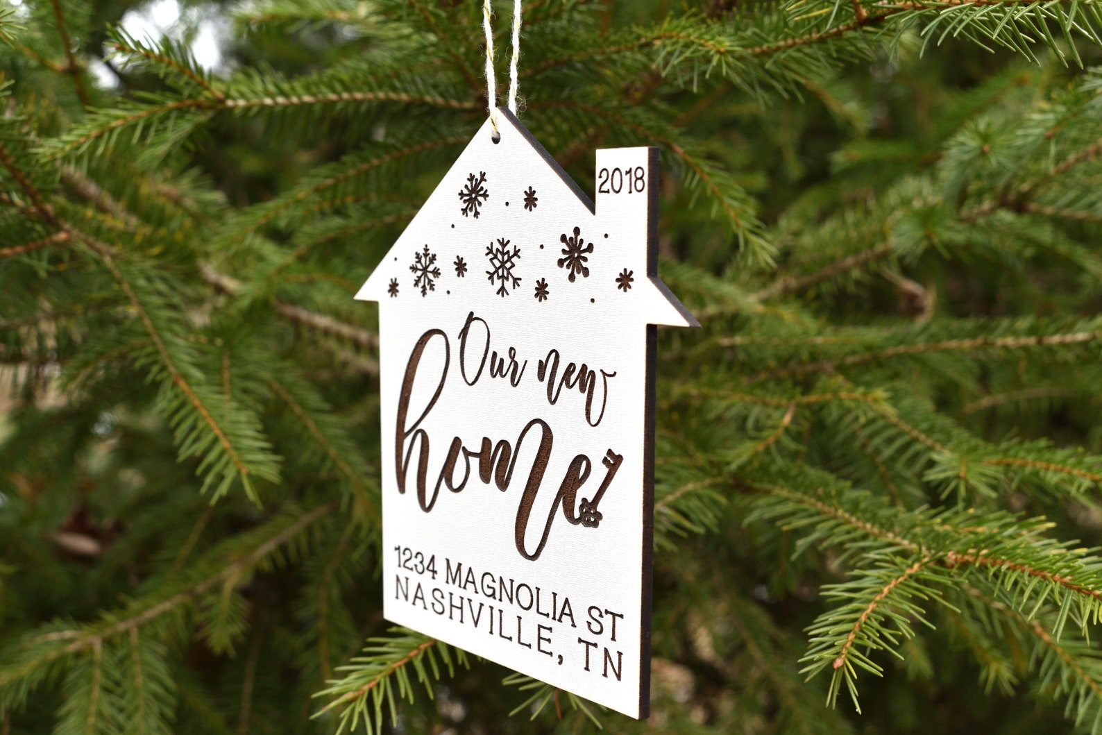 Our New Home Address Ornament Personalized House Shaped | Etsy