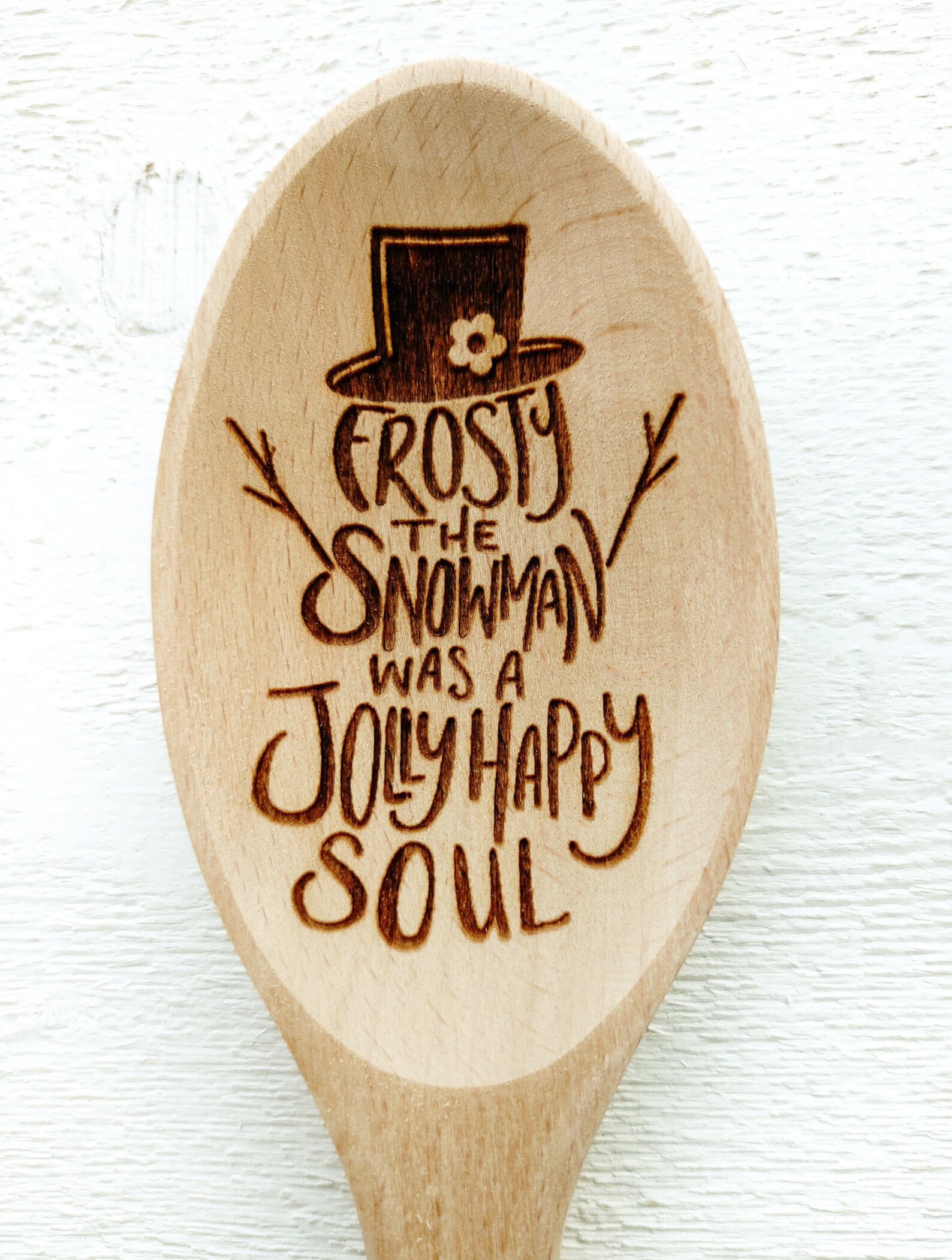 Frosty the Snowman Wooden Spoon | Laser Engraved Christmas Kitchen ...
