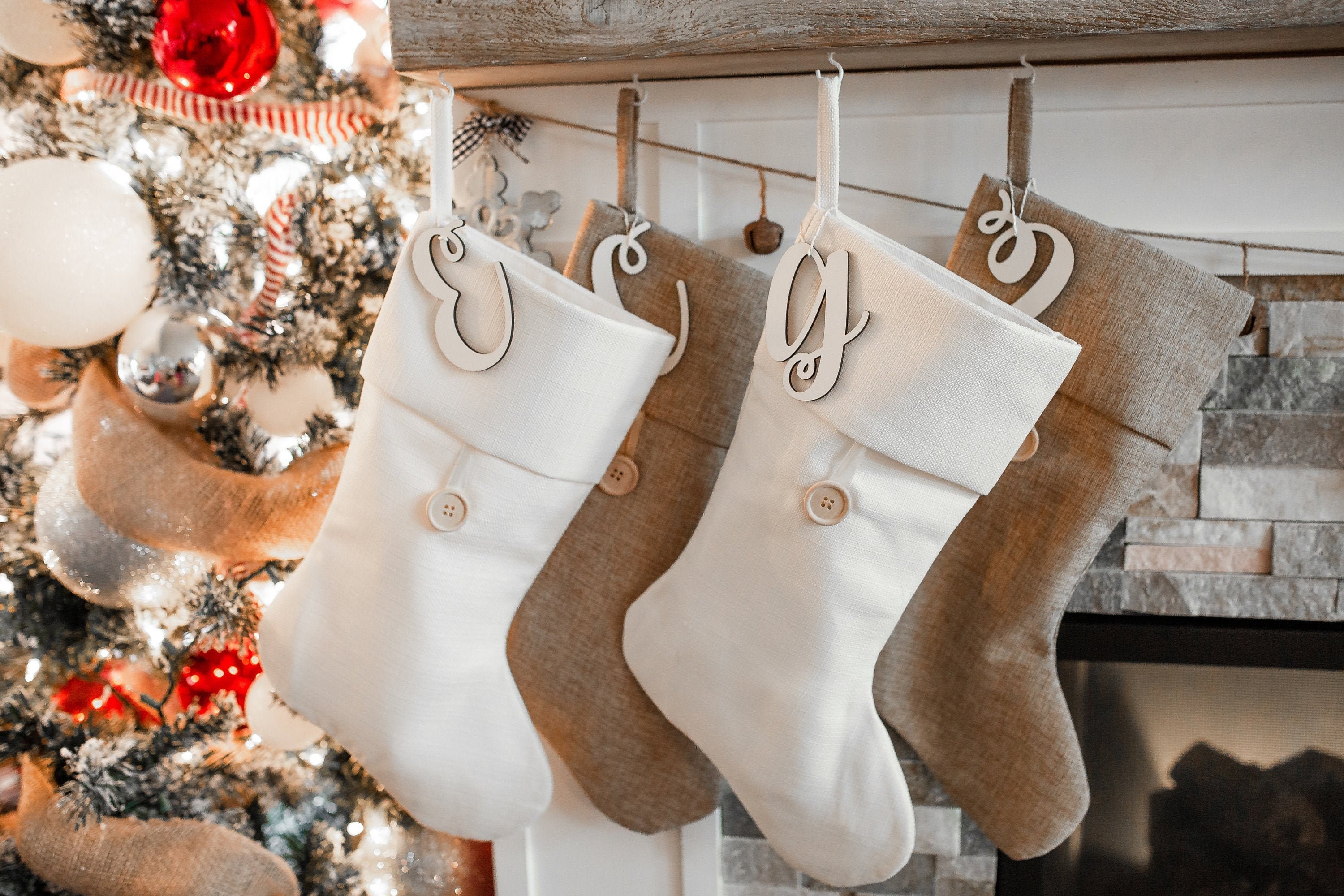 Christmas stocking with letters store