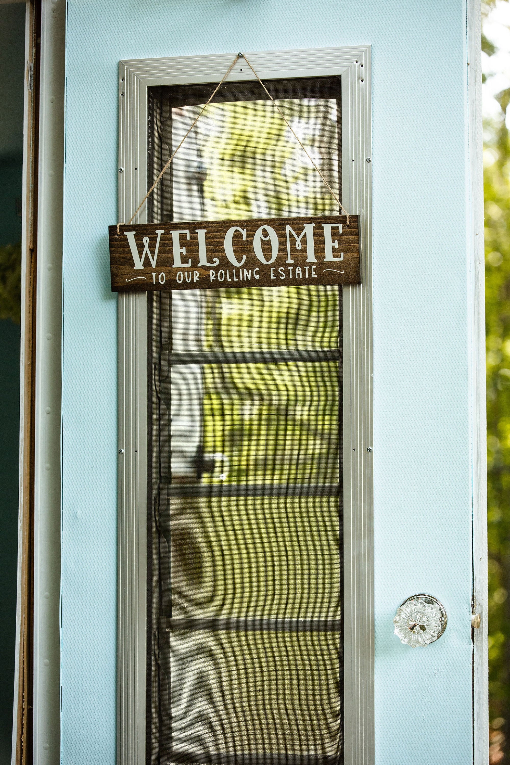 Welcome to Our Rolling Estate Sign Hanging Wood Travel | Etsy