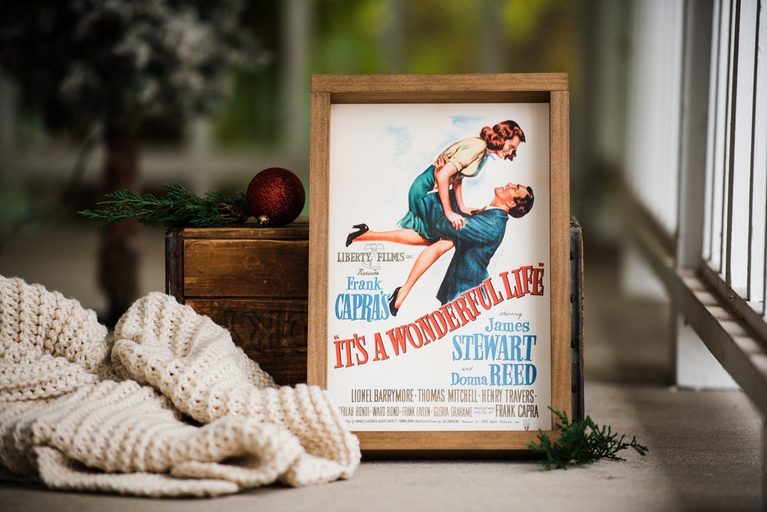 It's A Wonderful Life Sign | Wood Framed UV Printed Vintage Movie ...