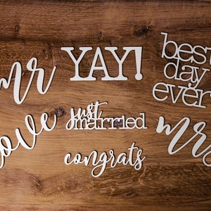 Wedding Photo Booth Props | Word Cutouts for Wedding Photo Booth | DIY ...