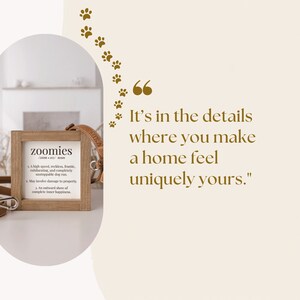 Zoomies Dog Sign Wood Framed Zoomies Definition Dog Sign Small or Large ...