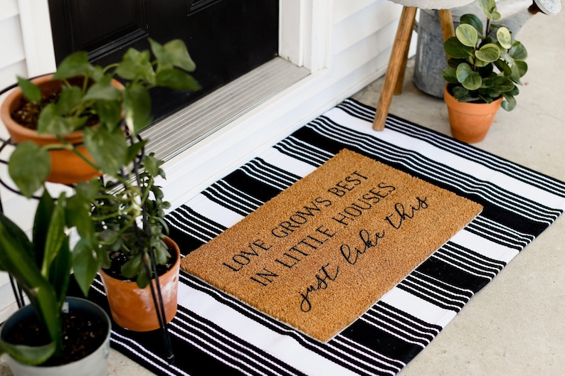 Love Grows Best in Little Houses Just Like This Doormat | Farmhouse ...