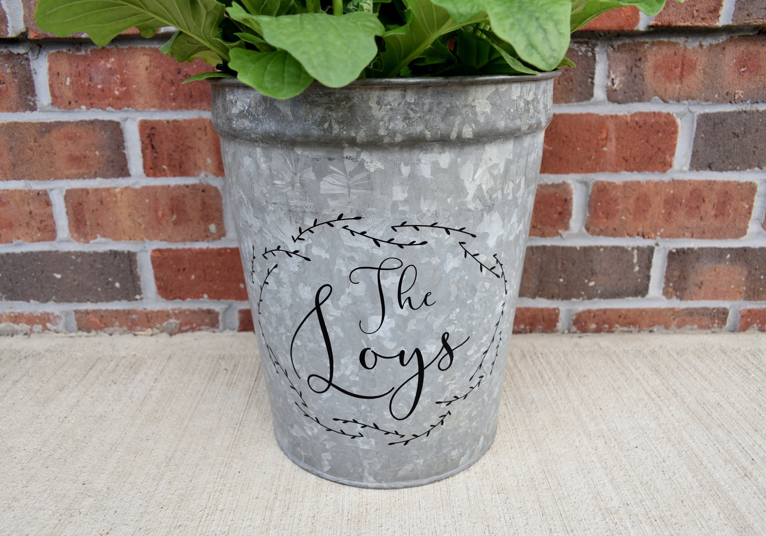 Personalized Galvanized Metal Bucket Planter Custom Flower - Etsy UK