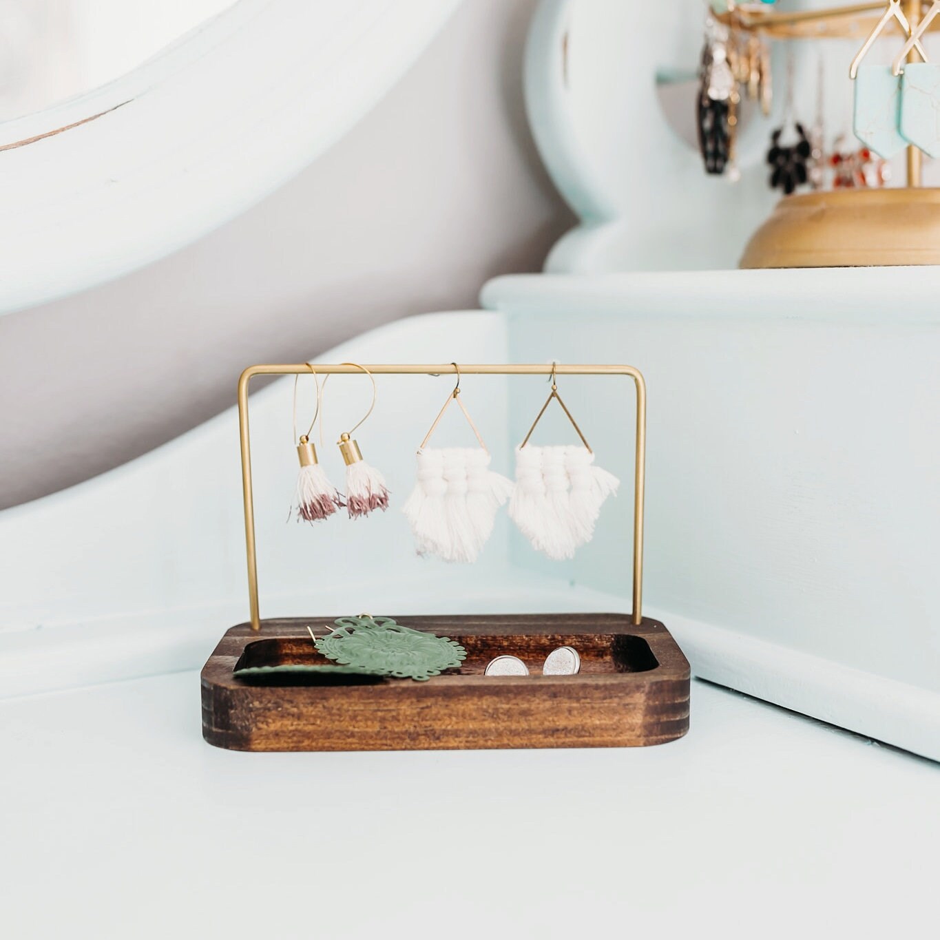 Small Earring and Ring Stand Modern Minimalist Jewelry | Etsy