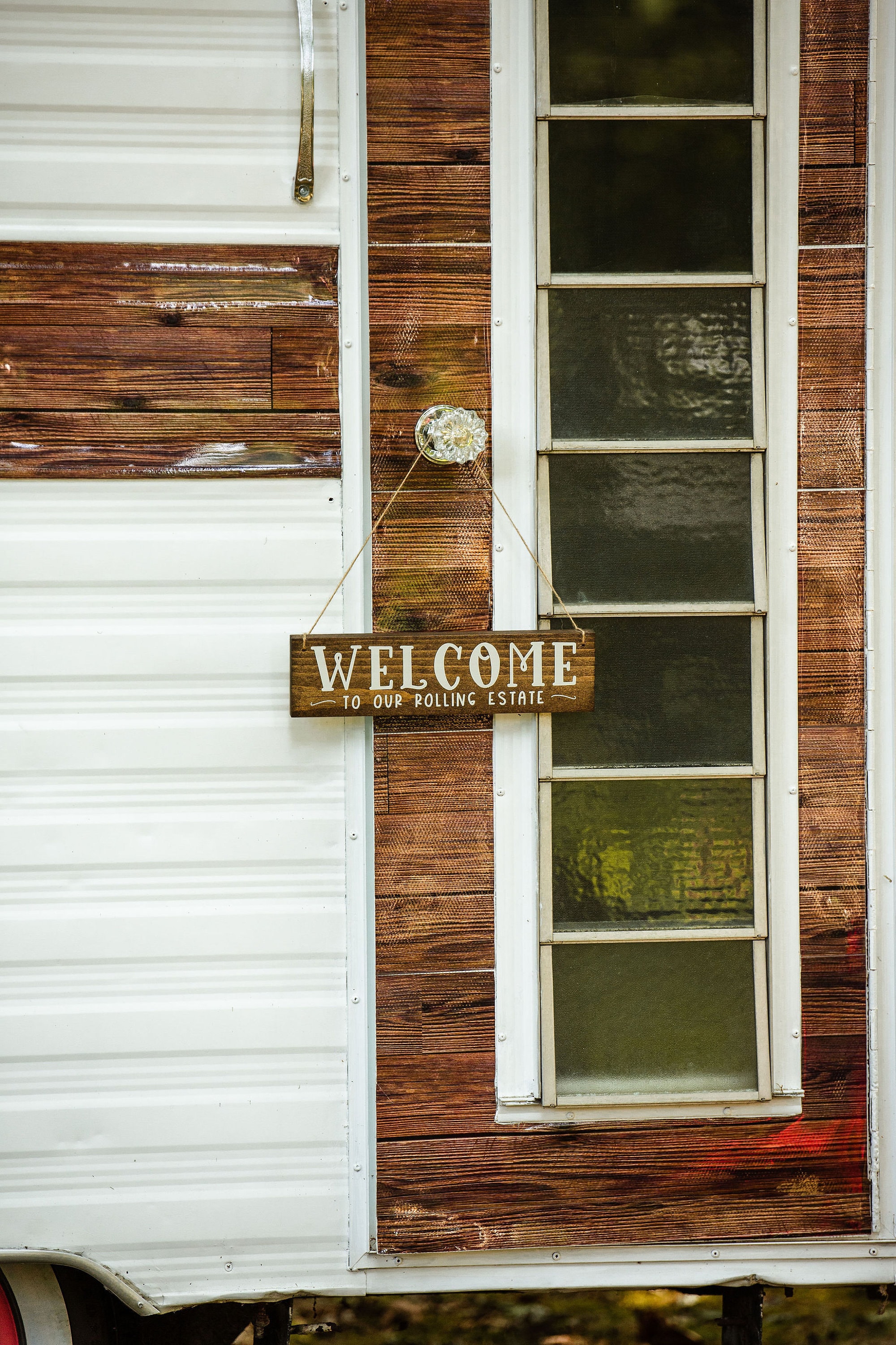 Welcome to Our Rolling Estate Sign Hanging Wood Travel | Etsy