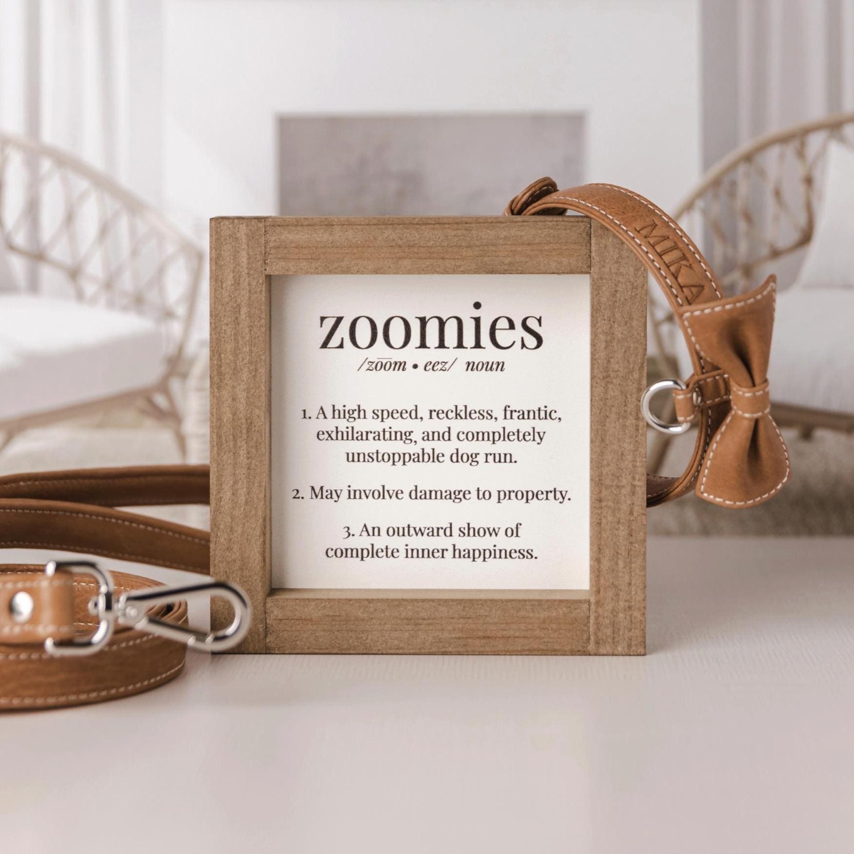 Zoomies Dog Sign | Wood Framed Zoomies Definition Dog Sign | Small or ...