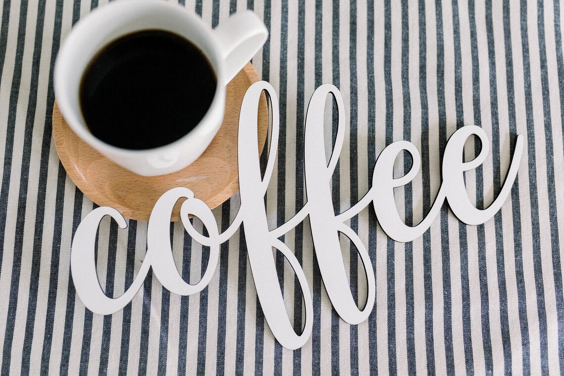 Coffee Sign Coffee Word Cut Out Coffee Cutout Farmhouse | Etsy