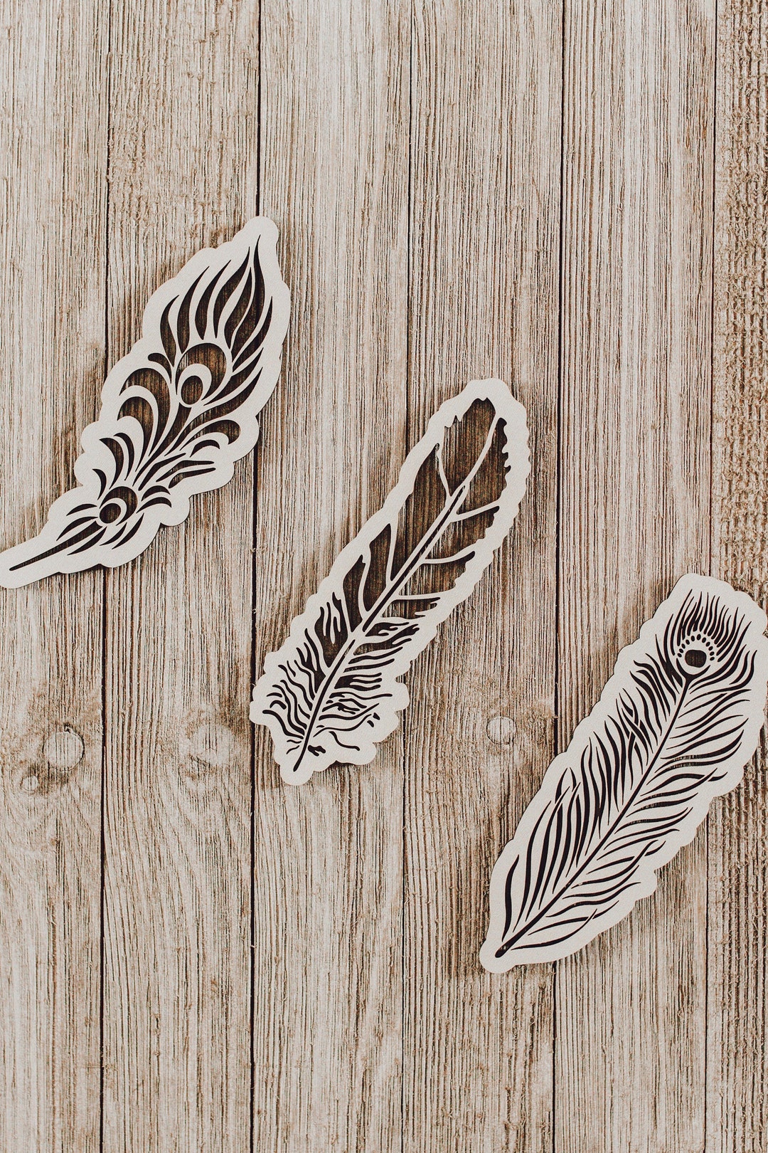 Feather Bookmark | Laser Engraved White Feather Bookmark | Boho Peacock ...