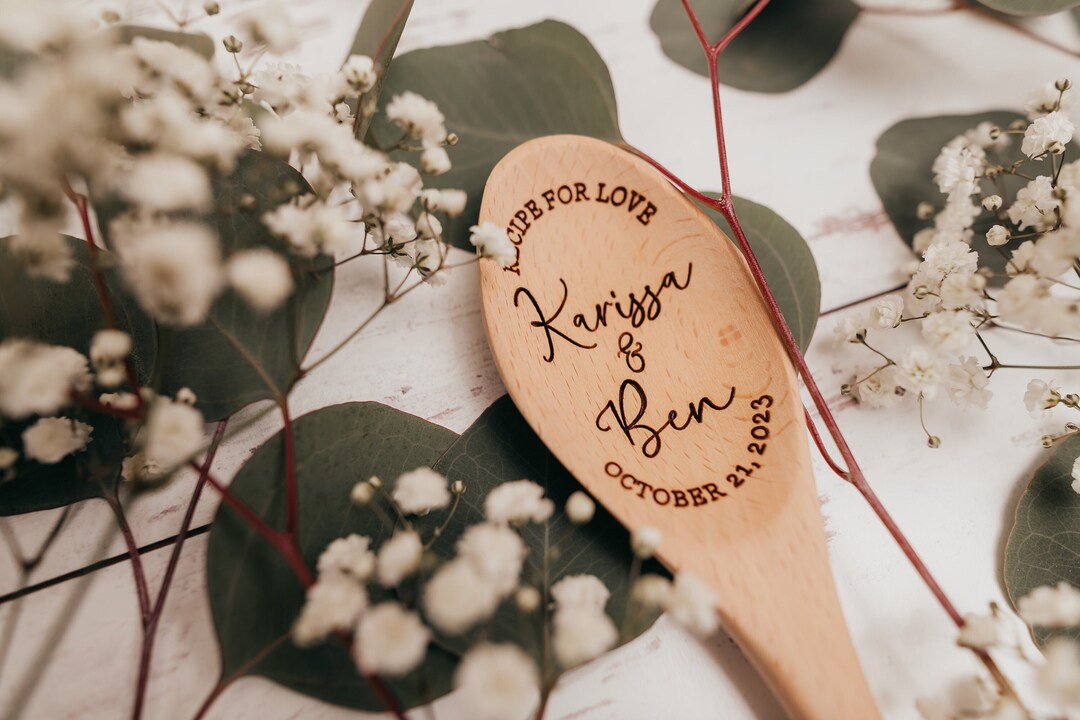 Wood Mixing Spoon Recipe for Love | Wedding Bridal Shower Gift ...
