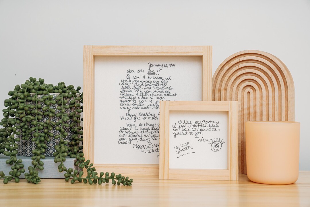 Your Handwritten Letter Sign | Handwriting UV Printed Wooden Framed ...