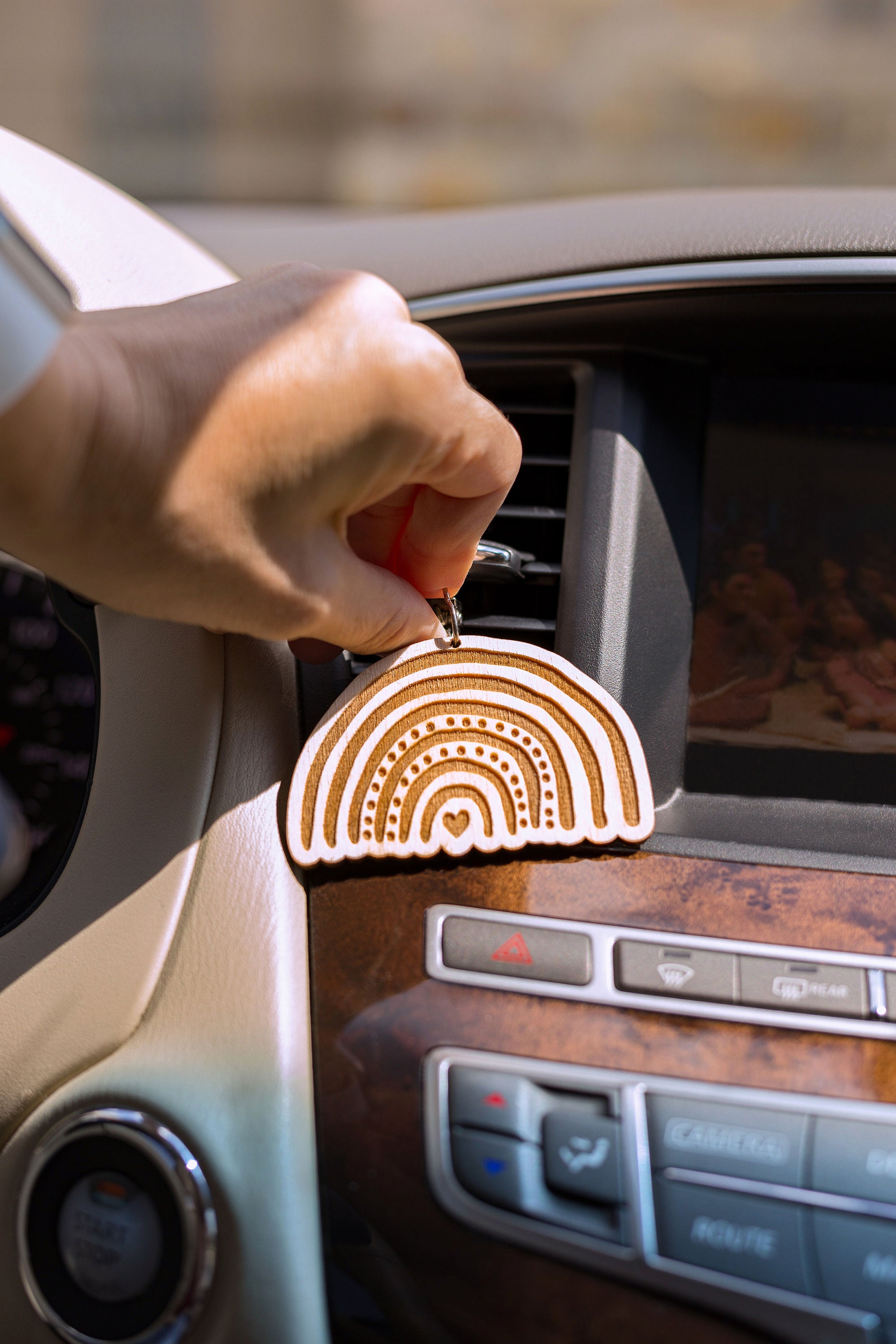 Rainbow Wood Essential Oil Diffuser | Car Air Freshener Rainbow Decor ...