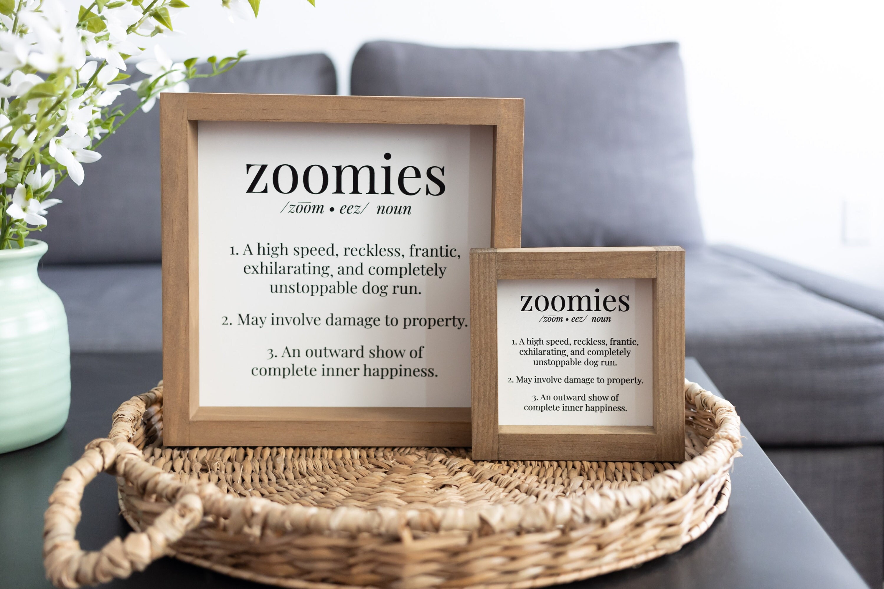 Zoomies Dog Sign | Wood Framed Zoomies Definition Dog Sign | Small or ...