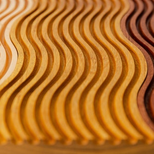 Long Teak Wood Wavy Board Display Modern Boho Decor | Serving Tray ...