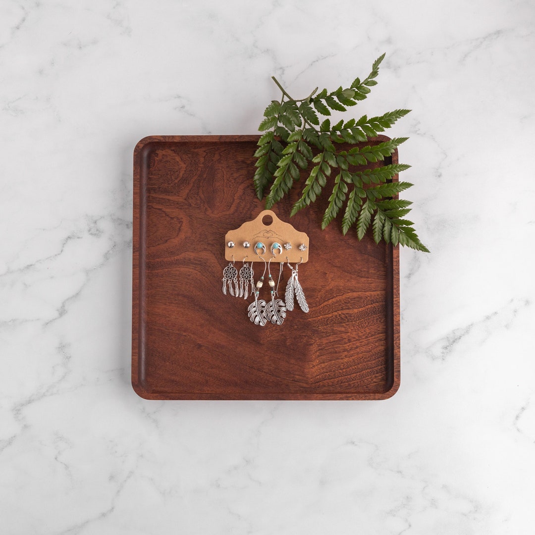 Large Square Wood Catchall Tray Sapele Catch All Valet Tray - Etsy