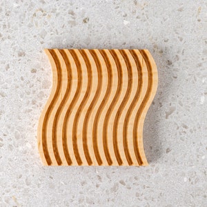 Square Maple Wood Wavy Board Display Modern Boho Decor | Wooden Wave ...