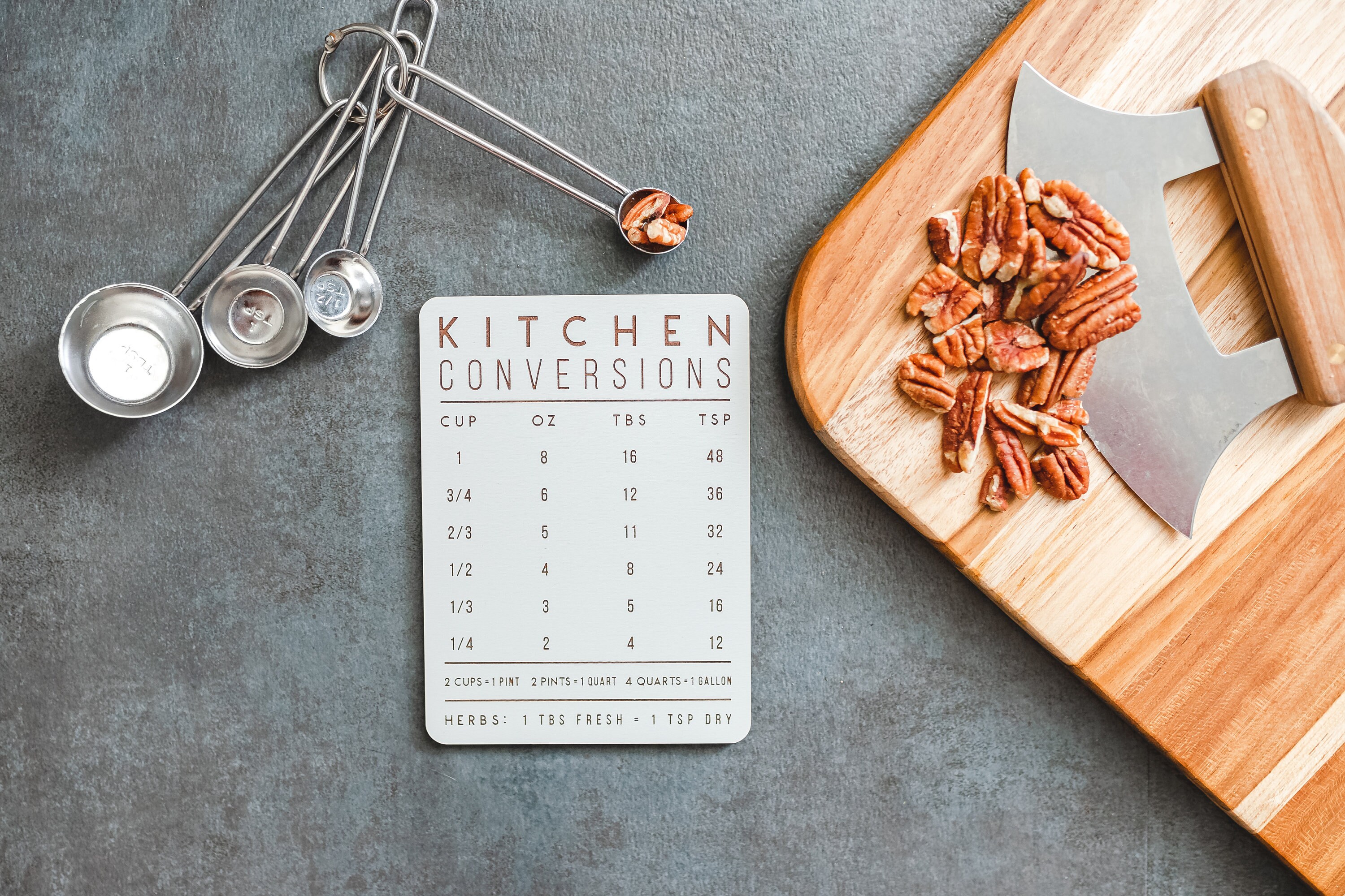 Kitchen Conversion Magnet | White Kitchen Measurement Reference Chart ...