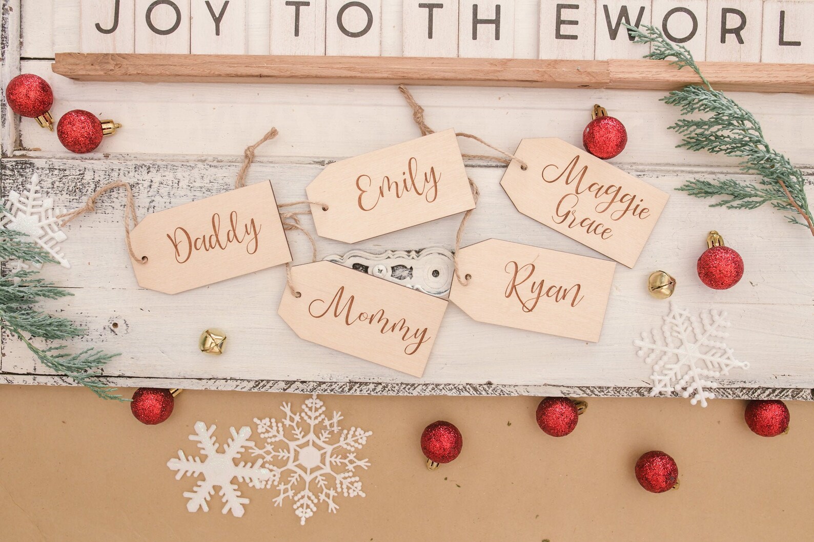Personalized Christmas Stocking Name Tag | Wood Stocking Name Tags ...