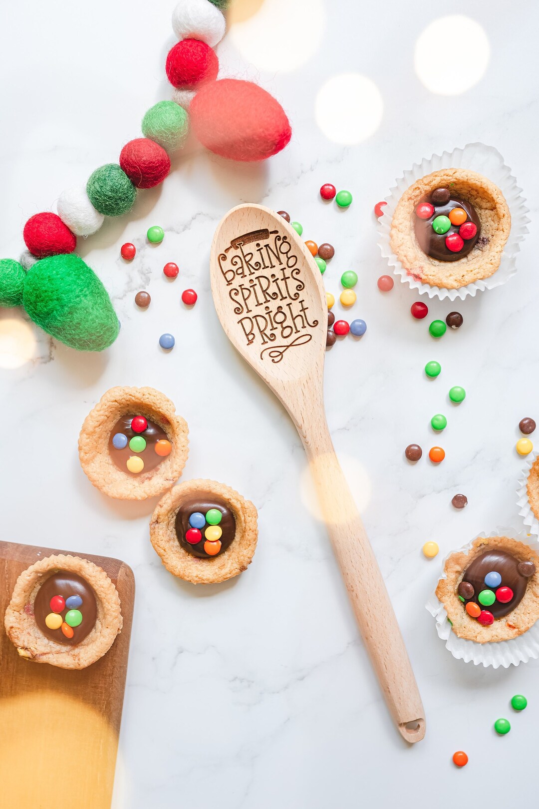 Baking Spirits Bright Wooden Spoon Laser Engraved Christmas Cooking ...