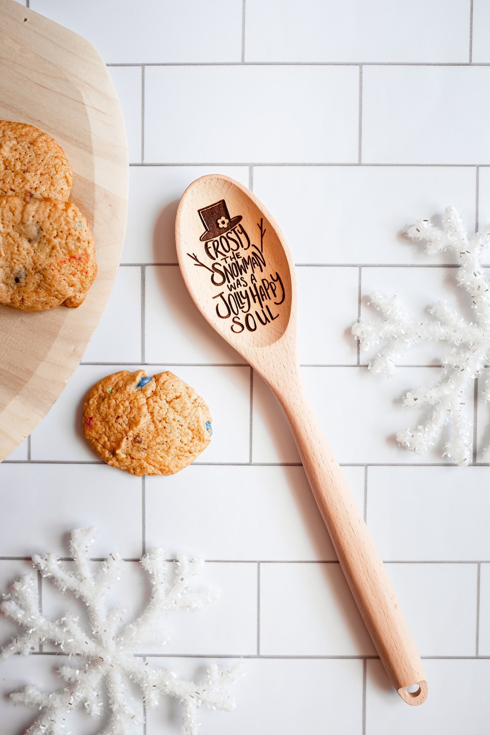 Frosty the Snowman Wooden Spoon | Laser Engraved Christmas Kitchen ...