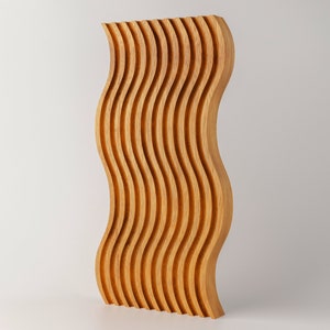 Long Teak Wood Wavy Board Display Modern Boho Decor | Serving Tray ...