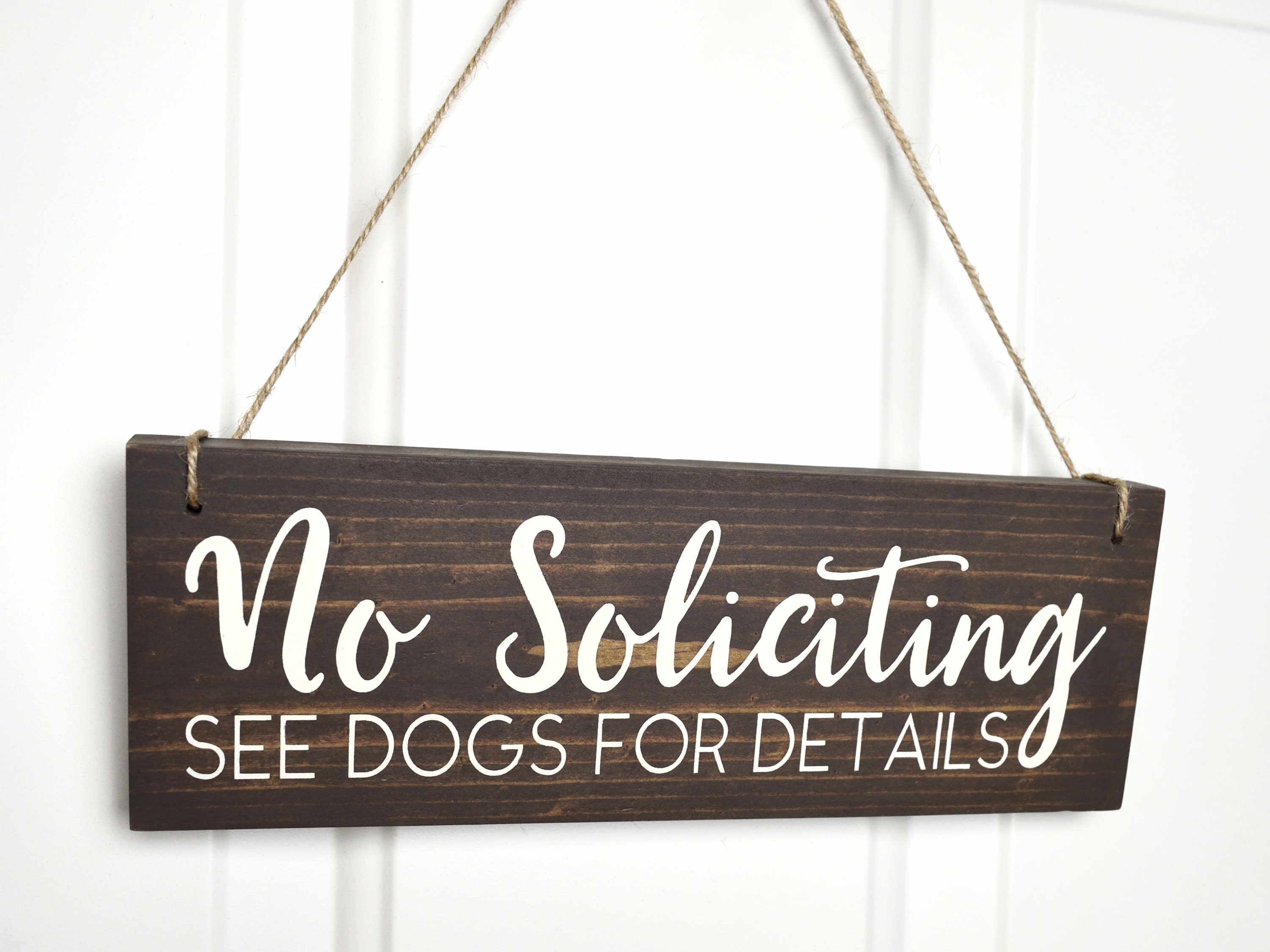 No Soliciting See Dog For Details No Soliciting Wood Sign | Etsy
