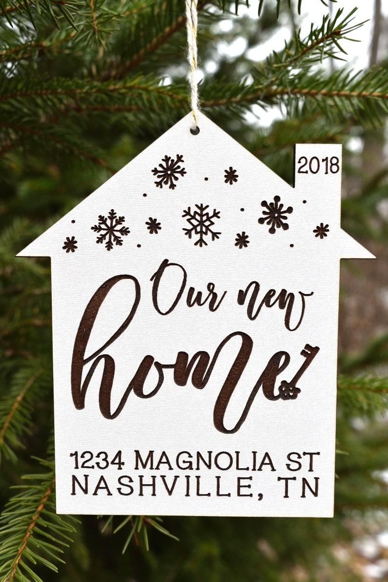 Our New Home Address Ornament Personalized House Shaped | Etsy