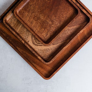 Large Square Wood Catchall Tray | Sapele Catch All Valet Tray | 10 ...