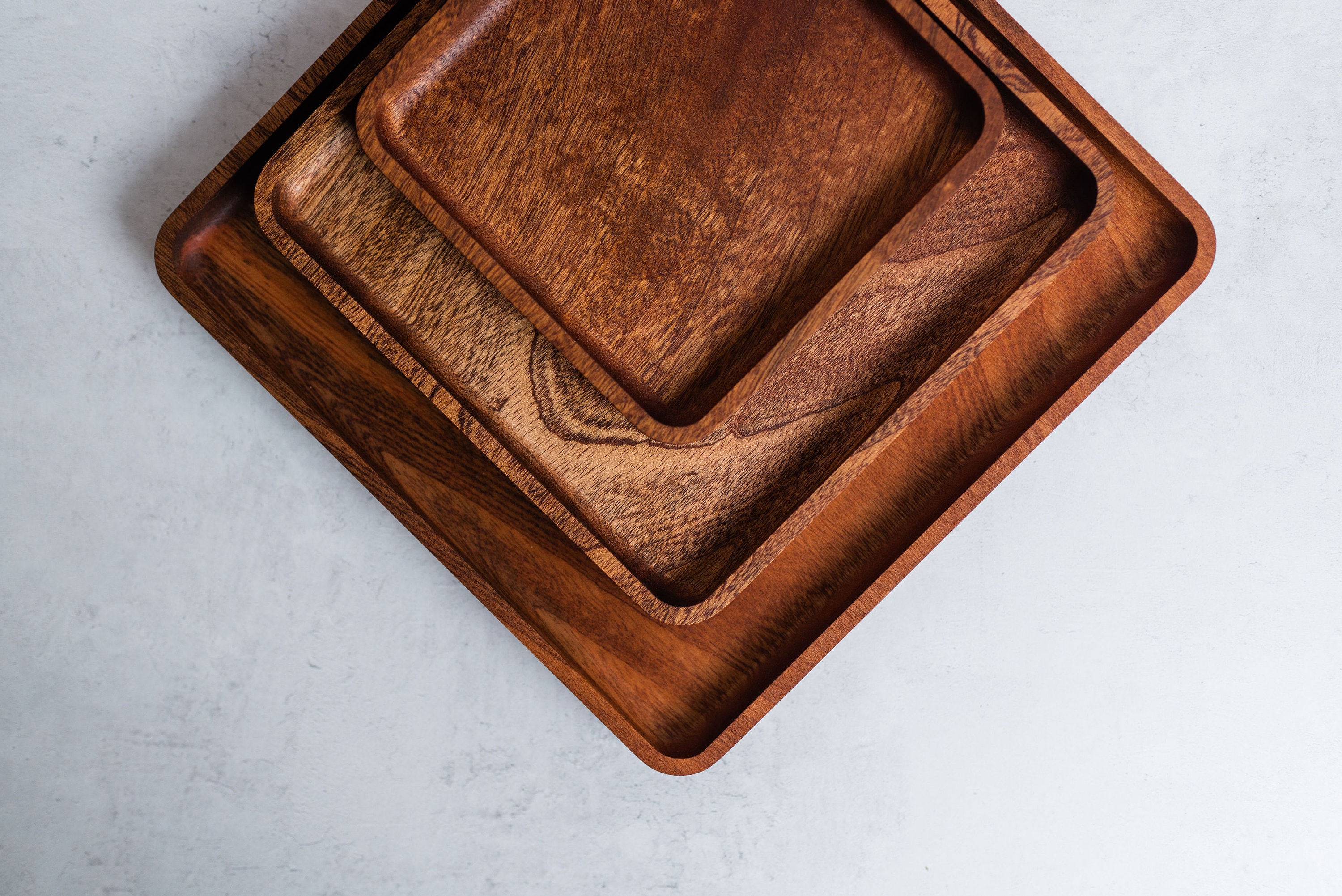 Large Square Wood Catchall Tray | Sapele Catch All Valet Tray | 10 ...